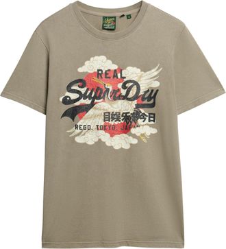 Superdry Herren Vintage Logo Tokyo Relaxed T-Shirt Helles Kakigrün XXXL