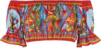 Dolce & Gabbana Femme, Blouses et Chemises, Multicolore, Taille: 32 FR Top &eacute;paules d&eacute;nud&eacute;es