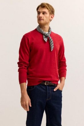 Bugatti Rundhalspullover Regular Fit Basic Essential aus reiner Baumwolle