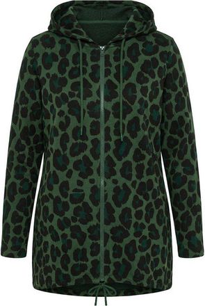 Angel Of Style Sweatjacke Sweatjacke l&auml;ngere offene Form Kapuze Color-Leo