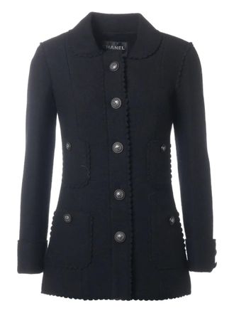 Chanel veste à bords festonnés (2014) - Noir