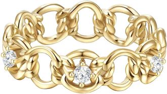 Glanzst&uuml;cke M&uuml;nchen Ring - Sterling Silber Ring Zirkonia - Gr. 48 - in Gold - f&uuml;r Damen
