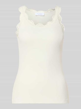 Rich & Royal Slim Fit Top mit Spitzenbesatz aus reiner Baumwolle