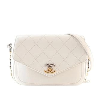 Chanel Pre-owned Vintage Quilted Crossbody - Femme - Pre-owned - Blanc - Taille: ONE Size
