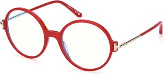 Tom Ford unisex, Accessoires, Rouge, Taille: 53 MM Round Optical Frame