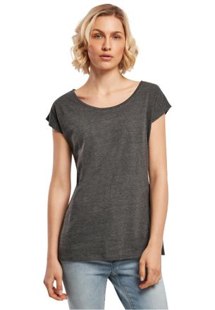 Build Your Brand Damen T-Shirt Ladies Wide Neck Tee, Farbe Charcoal, Gr&ouml;&szlig;e 4XL