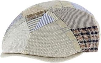 G&ouml;ttmann Casquette Bomb&eacute;e Belvedere Lin bleu & Beige - G&ouml;ttmann - 57 cm