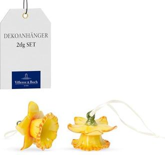 Villeroy & Boch Villeroy und Boch Mini Flower Bells Osterglocken, 2er Set, 4 cm, Porzellan, Gelb, Blumen