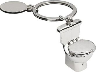 Generic Porte-cl&eacute;s de toilette, pendentif amusant en m&eacute;tal, 2,3 x 3,7 cm, porte-cl&eacute;s fantaisie pour sac &agrave; main, organisateur de cl&eacute;s de toilette, cadeau amusa