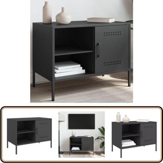 vidaXL Vidaxl - TV-Schrank Schwarz 68x39x50,5 cm Stahl - tv Schrank - Industrieller Stil - Metall Regal - Stahlregal - Fernsehtisch