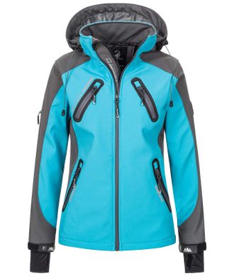 Rock Creek Damen Softshell Jacke Windbreaker Regenjacke &Uuml;bergangsjacke Softshelljacke Damenjacke Regenmantel Outdoorjacke Kapuze D-441 T&uuml;rkis XXL