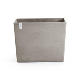 Ecopots Blumentopf rollbar Paris Braun Grau - 85 x 40 cm - Raumteiler, Sichtschutz - Pflanzentopf rechteckig aus Recycling Kunststoff - &Uuml;bertopf modern f&uuml;r In
