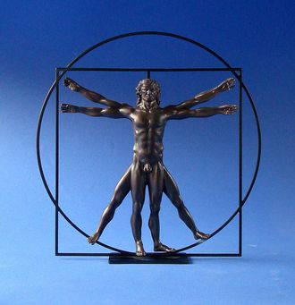 Parastone Leonardo Da Vinci Der vitruvianische Mensch Skulptur Plastik bronziert DAV03