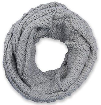 styleBREAKER &eacute;charpe loop tricot&eacute;e &agrave; carreaux, mailles fines unies, &eacute;charpe dhiver, unisexe 01018154, couleur:Gris clair