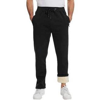 Generic Pantalon de jogging pour homme - Pantalon en polaire doubl&eacute; - Pantalon de jogging athl&eacute;tique dhiver chaud, Noir, XXL