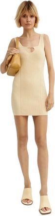 Jacquemus Femme, Robes, Beige, Taille: 38 FR Sierra Knitted Dress With Logo