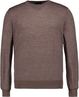 Hackett Herren Pullover braun Merinowolle unifarben