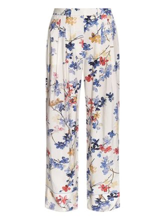 Munthe pantalon ample à fleurs - Blanc