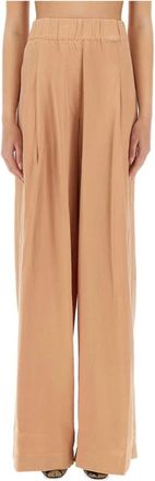 Dries Van Noten Femme, Pantalons, Rose, Taille: 38 FR Wide Leg Pleated Pants