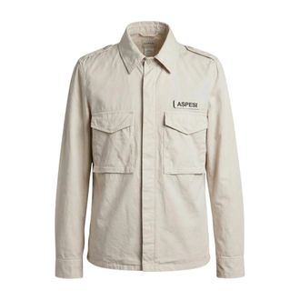 Aspesi Homme, Chemises, Beige, Taille: XL Camicia Militare Cotone Tinto Capo