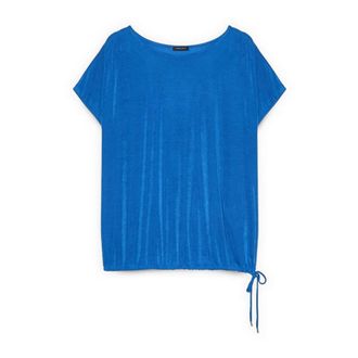 Fiorella Rubino Jersey-T-Shirt mit Kordelzug - - Blouses & Shirts - Damen - Blau - XS