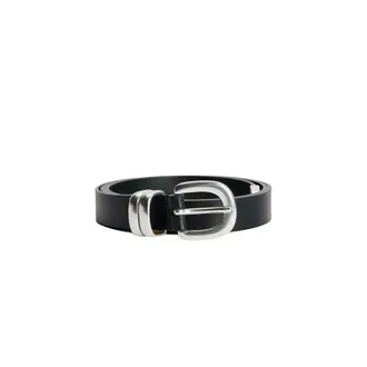 By Malene Birger Homme, Accessoires, Noir, Taille: ONE Size Ceinture en Cuir Noir Argent Zoilo