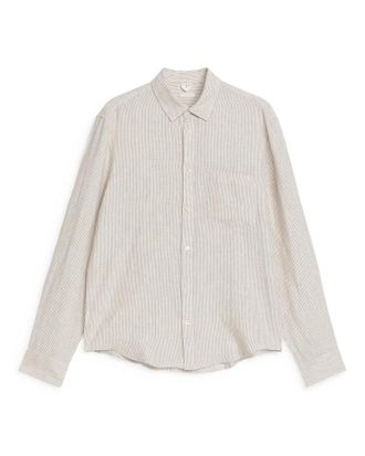 Arket Leinenhemd Mit Normaler Passform -Beige