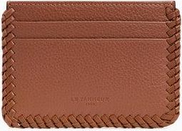 Le Tanneur Porte cartes Emilie en cuir grain&eacute; avec surpiq&ucirc;res