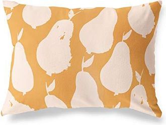 Bonamaison Le Jardin du Lin Kissen Zierkissenbezug Orange-Off Weiß Kissenbezug, Weich Bequem, Für Zuhause Autos Büro Sofa Wohnzimmer Couch Schlafzimmer Dekor, 35