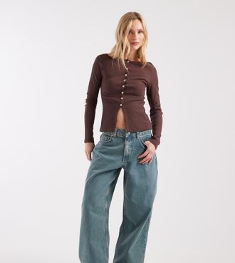 Collusion Petite - Jean coupe antifit - Bleu moyen effet sali