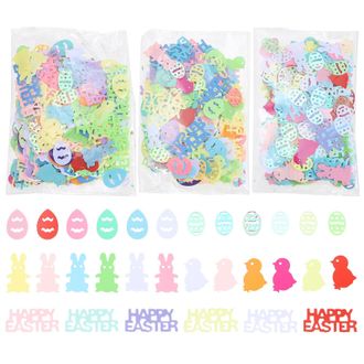 BESPORTBLE 3 St&uuml;ck Pack Osterparty Konfetti mit Hasen K&uuml;ken und Eiern Dekoratives PVC Tischkonfetti f&uuml;r Osterfeiern Basteln und Festliche Anl&auml;sse
