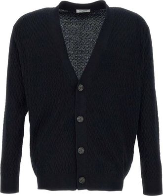 Paolo Pecora Homme, Pulls, Noir, Taille: 2XL Cardigan c&ocirc;tel&eacute;