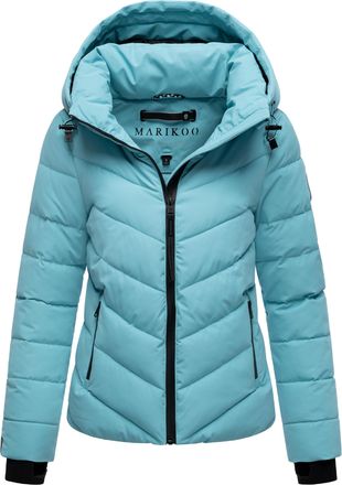 Marikoo Damen Winterjacke warme Steppjacke mit abnehmbarer Kapuze Samuiaa XVI Sky Blue Gr. XL