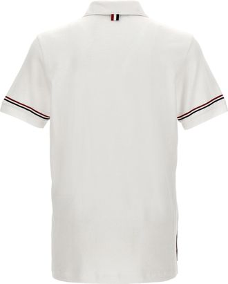 Thom Browne RWB Stripe Polo Shirt - White