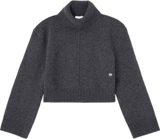 Ganni pull &agrave; col roul&eacute; - Gris