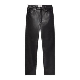 A Gold E Femme, Pantalons, Noir, Taille: W25 Pantalon en cuir taille haute