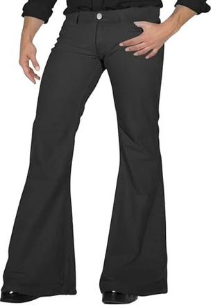 Generic Pantalon Disco années 70 pour Homme, Coupe décontractée, Pantalon en Jean à Pattes déléphant, Classique, Vintage, Extensible, SLI