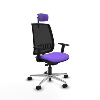 Piqueras y Crespo Ergonomischer B&uuml;rostuhl, Lendenwirbelst&uuml;tze mit 1D-Armen und Kopfteil, h&ouml;henverstellbar und neigbar. Ausgestattet mit Syncro/Traslack und eingespritzt