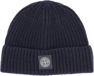 Stone Island Virgin Wool Logo Beanie