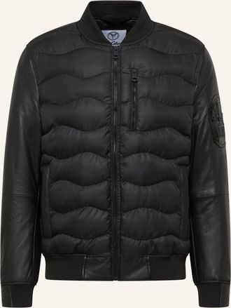Carlo Colucci Carlo Colucci Herren Nylon Lederjacke Feller schwarz
