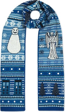 Doctor Who Weihnachtsschal - Offizieller BBC Dr Who Fanartikel mit TARDIS, Weinenden Engeln und Schneem&auml;nnern - Weihnachts Dr Who geschenk