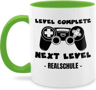 Shirtracer Tasse Tassen 325ml - Einschulung Geschenk Schulanfang - Next Level Realschule schwarz - 325 ml - Hellgrün - einschultasse schulanfangsgeschenke start 