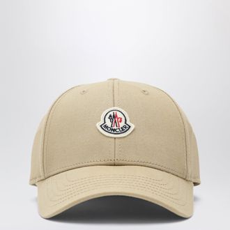 Moncler Beige Baseballkappe mit Logo-Patch