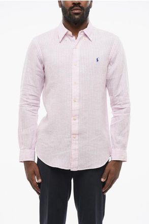 Polo Ralph Lauren Linen Slim Fit Shirt with Awning Stripe Motif size M