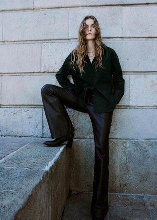 Mango Chemise oversize poches vert - Femme - S - MANGO