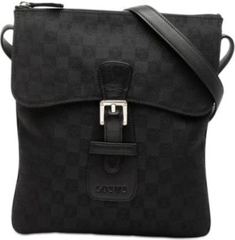Loewe Pre-owned Sac bandouli&egrave;re en toile - Femme - Pre-owned - Noir - Taille: ONE Size