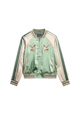 Superdry Damen Bestickte Suikajan Bomberjacke W&uuml;ste Salbeigr&uuml;n 36