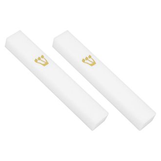 Artibetter TOYANDONA 2 St&uuml;ck Traditionelle Wei&szlig;e Mezuza aus Wetterfestem Kunstharz f&uuml;r T&uuml;rpfosten Einfache Montage Innen und Au&szlig;endekoration f&uuml;r J&uuml;dische Einweih