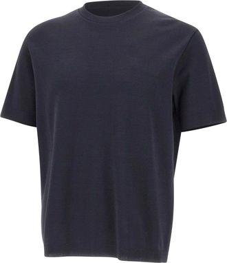 Herno Homme, Tops, Bleu, Taille: XL T-Shirt Effet Maille Jersey