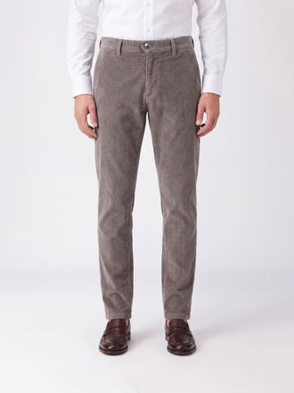 Incotex Pantalon chino en velours c&ocirc;tel&eacute; coupe slim &agrave; pinces et taille mi-haute